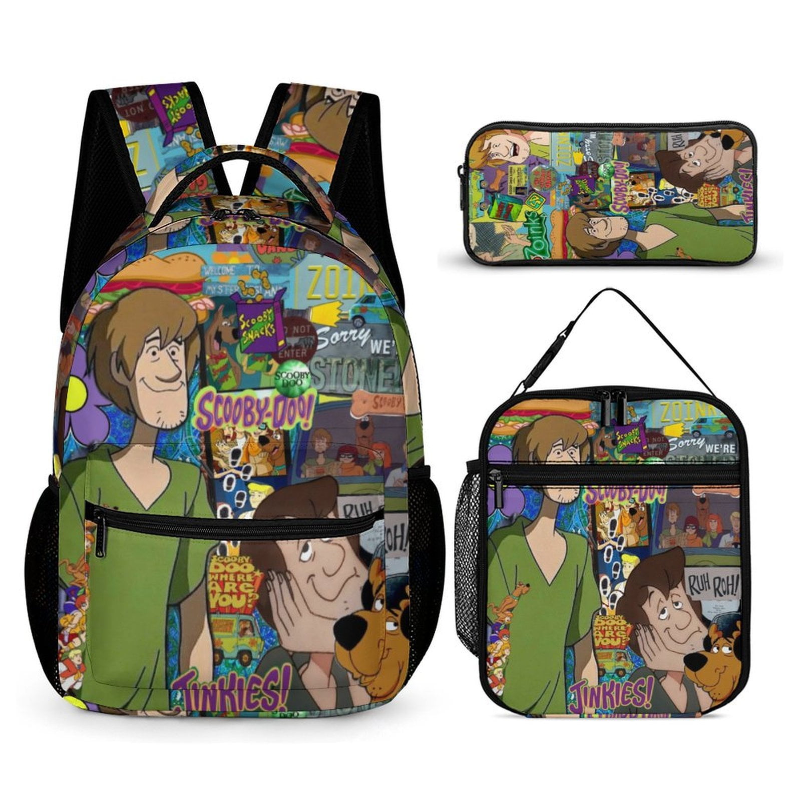 3 Pack Casual Backpack Set Scooby-Doo Backpacks Daypacks with Lunch Bag ...