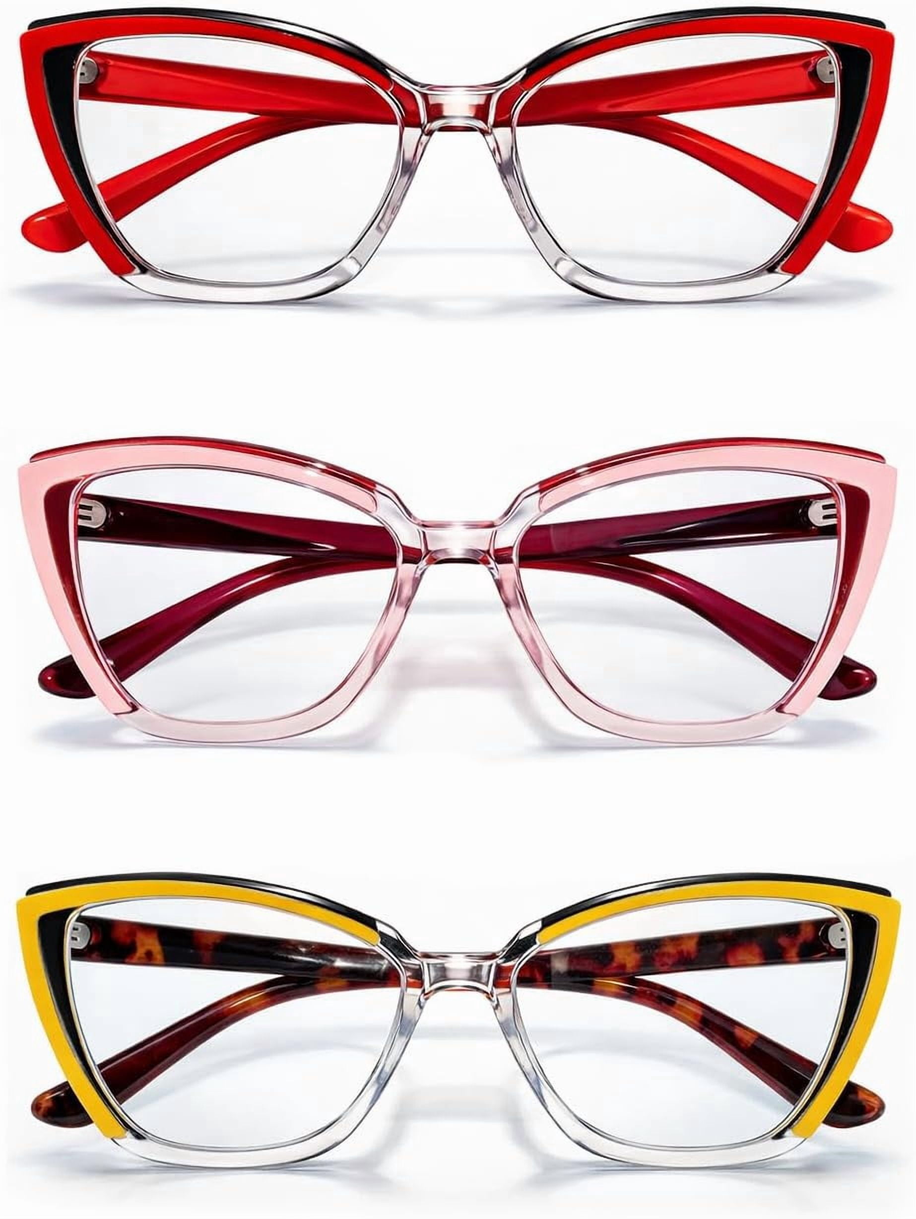 3 Pack Cat Eye Reading Glasses for Women Pattern Frame Lightweight ...