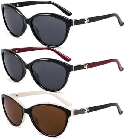 3 Pack Cat Eye Sunglasses Women Fashion Frame UV400 Driving Travel ...