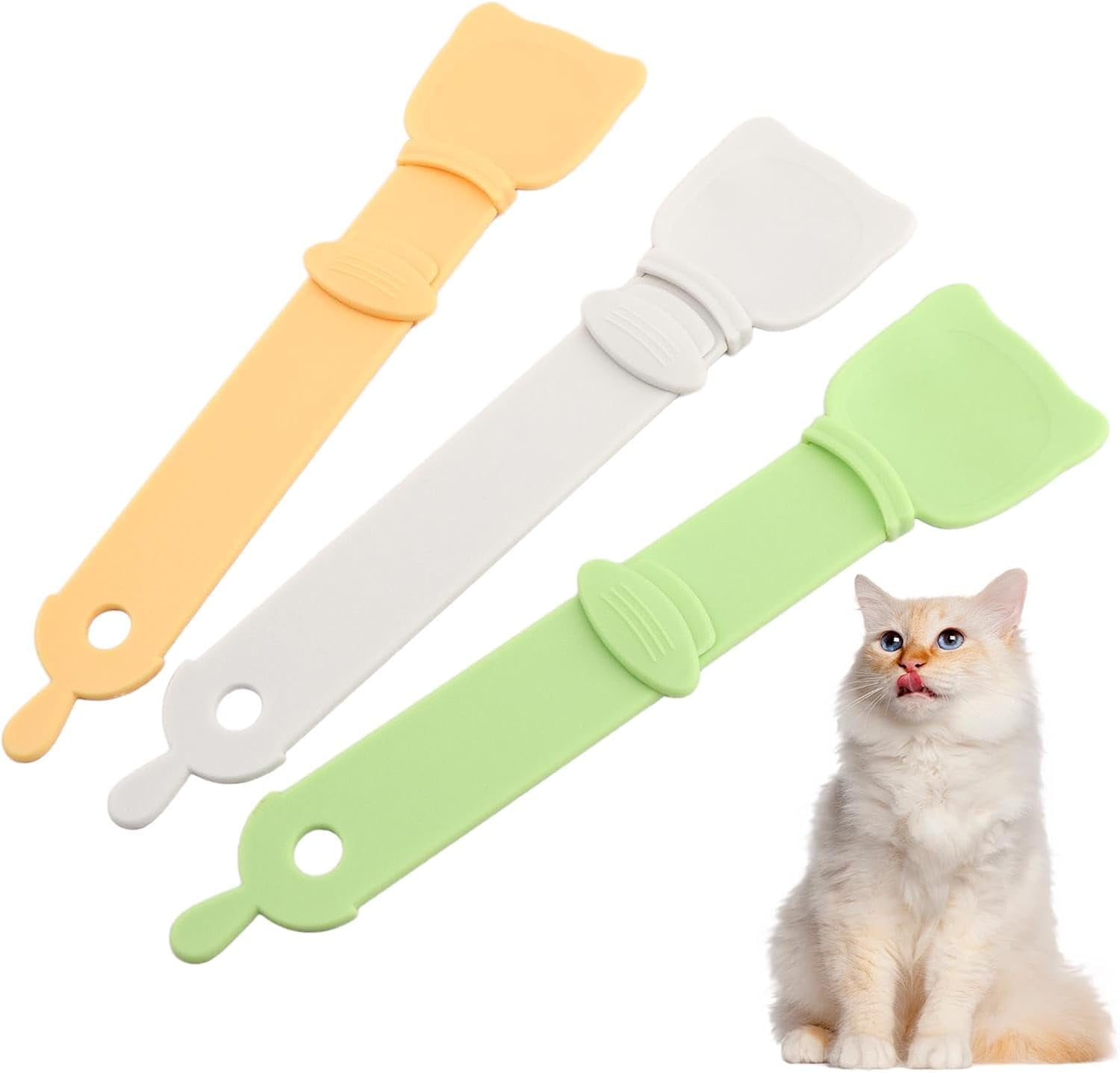 3 Pack Cat Strip Feeder, Happy Spoon for Cats, Cat Stripe Squeeze Spoon ...