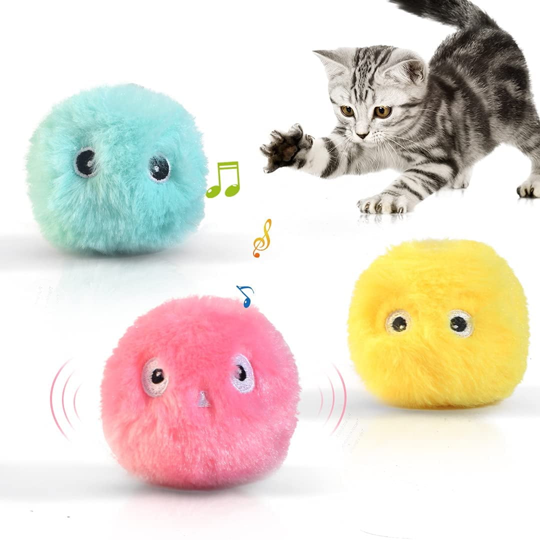 3 Pack Cat Toy Ball, Interactive Cat Toy for Indoor Cats, Kitten Catnip ...