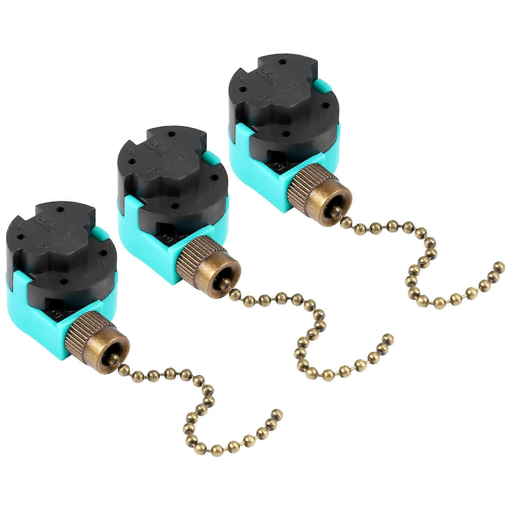 3 Pack Ceiling Fan Switch 3 Speed 4 Wire ZE-268S6 Fan Pull Chain Switch ...