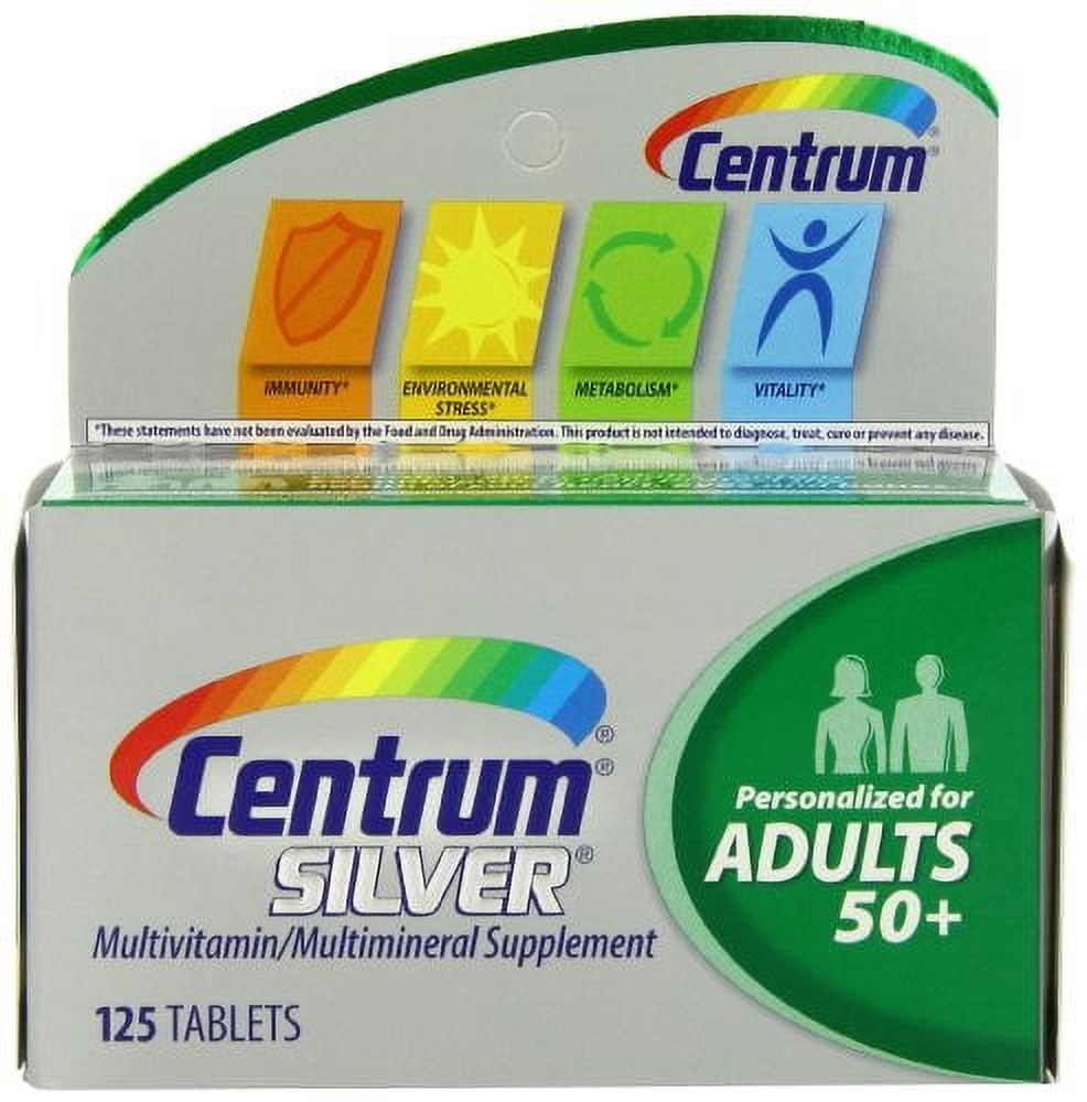 3 Pack - Centrum Silver Multivitamin Supplement, Adult, 125 Count Each ...