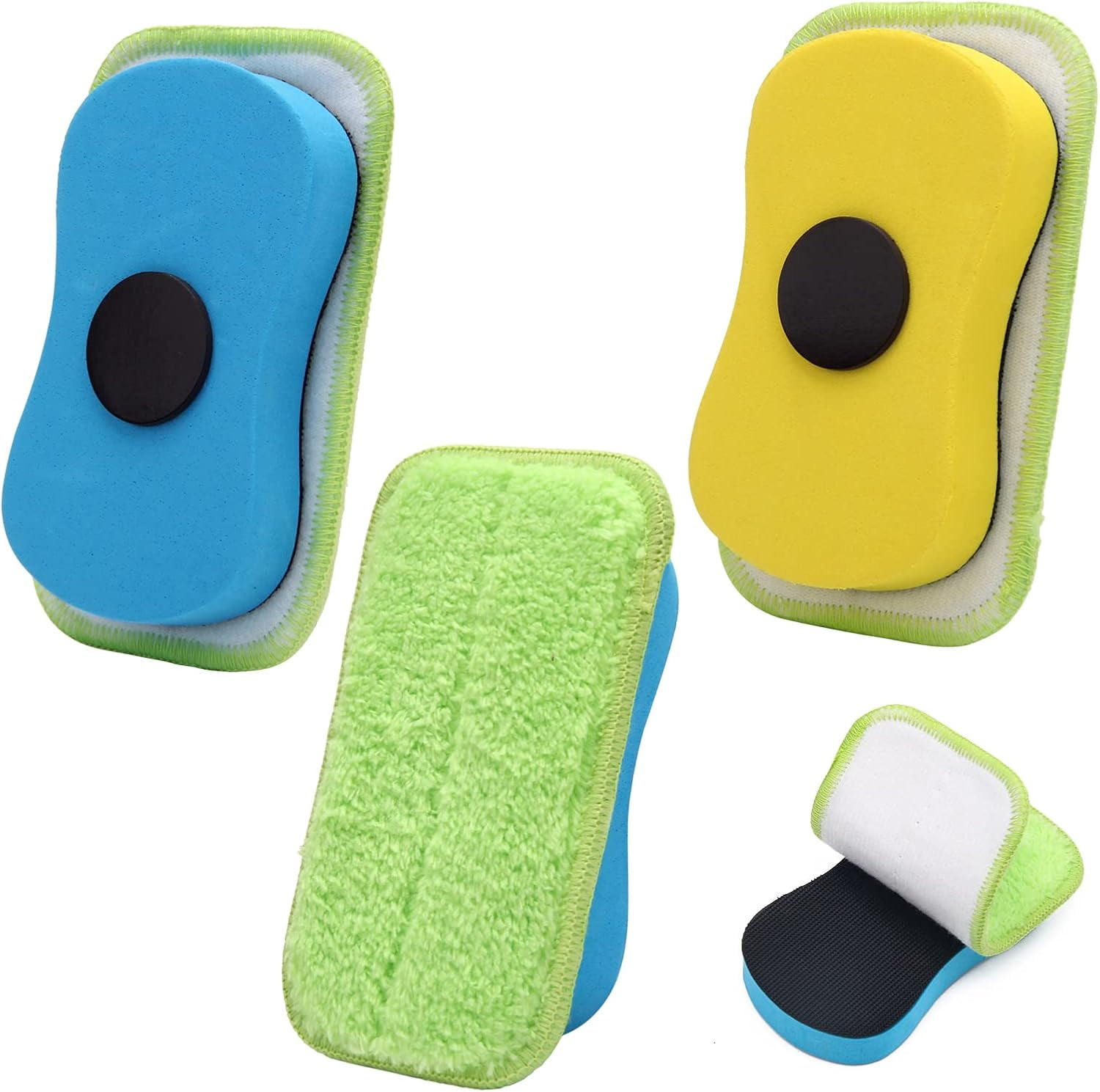 3 Pack Chalk Eraser for Chalkboard, Microfiber Dustless Magnetic ...