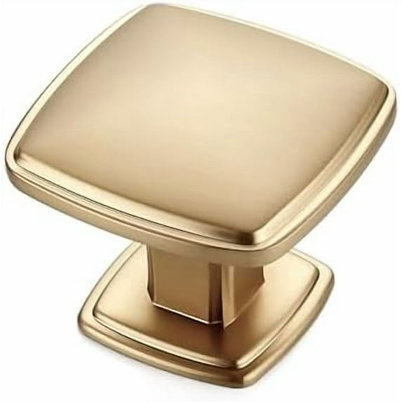 3 Pack Champagne Bronze Kitchen Cabinet Square Knob Single Hole Cabinet ...