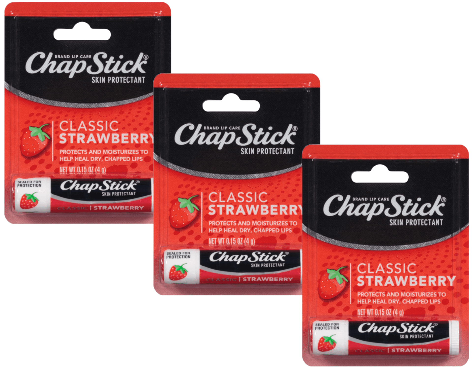 (3 Pack) Chapstick Classic Strawberry - Walmart.com