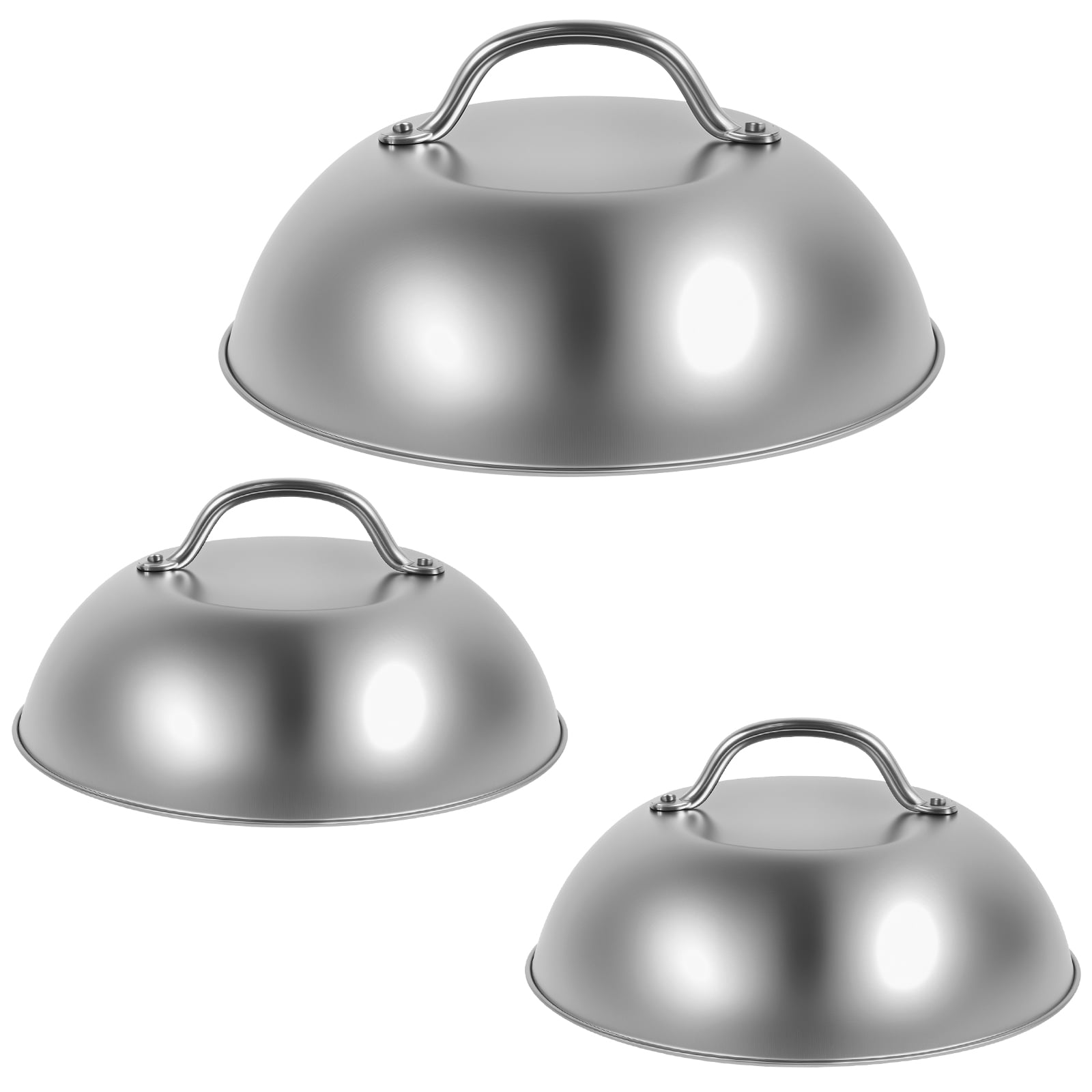 3 Pack Cheese Melting Dome Heavy Duty Round Basting Cover - Stainless ...