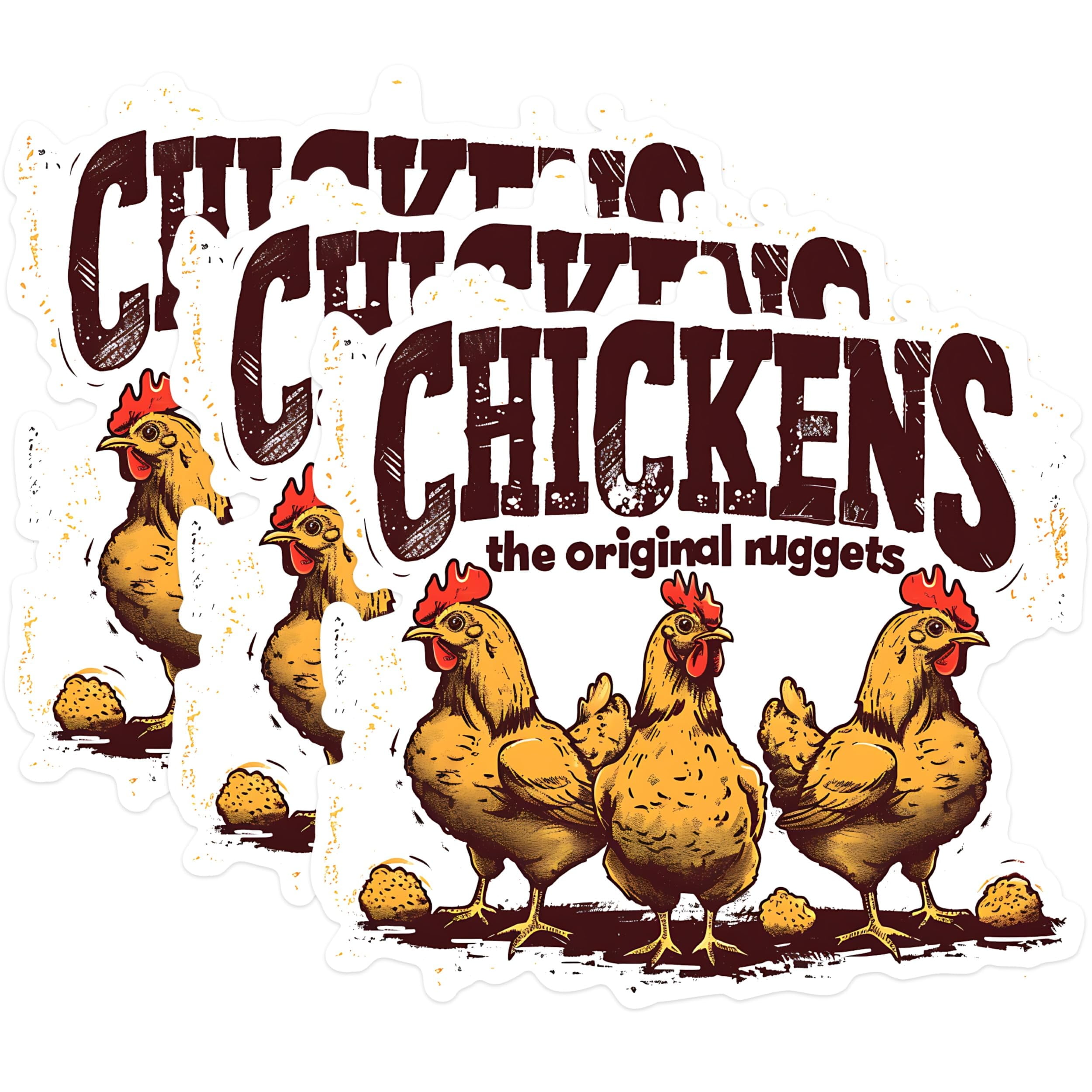 (3 Pack) Chicken Decals - Funny Chicken Nuggets - Laptop Decals - 3 ...