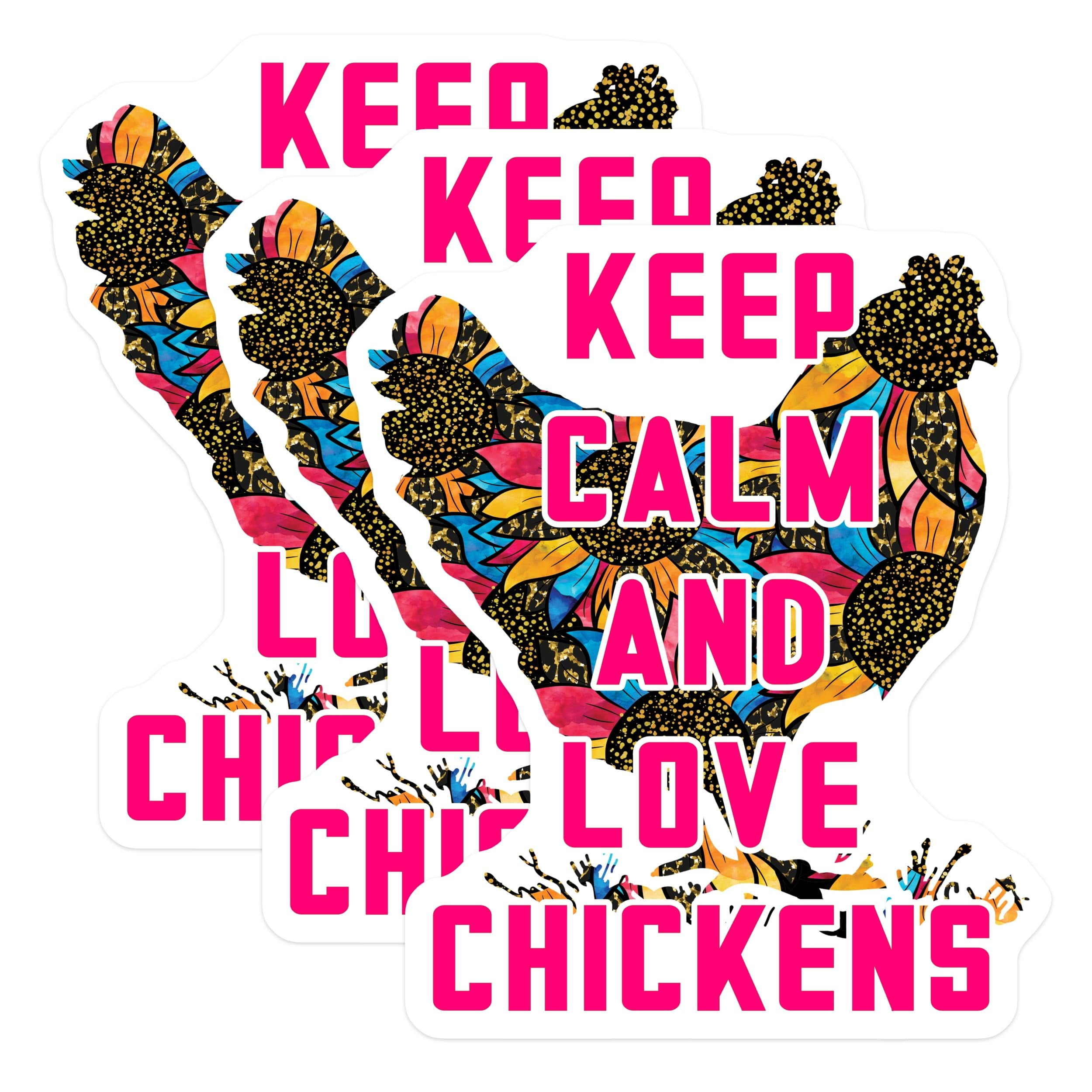 (3 Pack) Chicken Decals - Keep Calm - Love Chickens - Laptop Decals - 3 ...