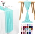 3 Pack Chiffon Table Runner Sky Blue Cheesecloth 160 Inches Long Gauze ...