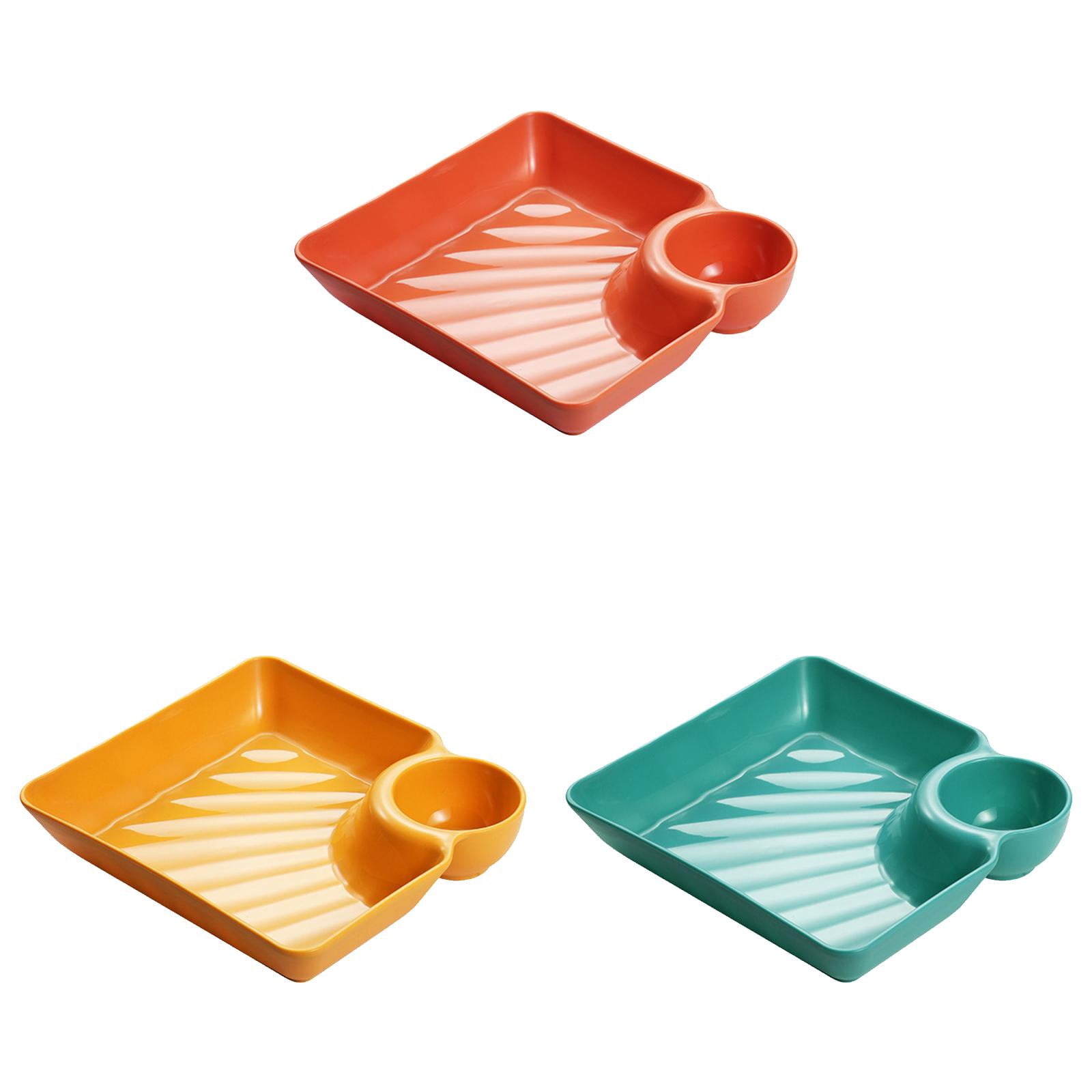 3 Pack Chip Dip Serving Platter Set, Dumpling Plates with Dip ...