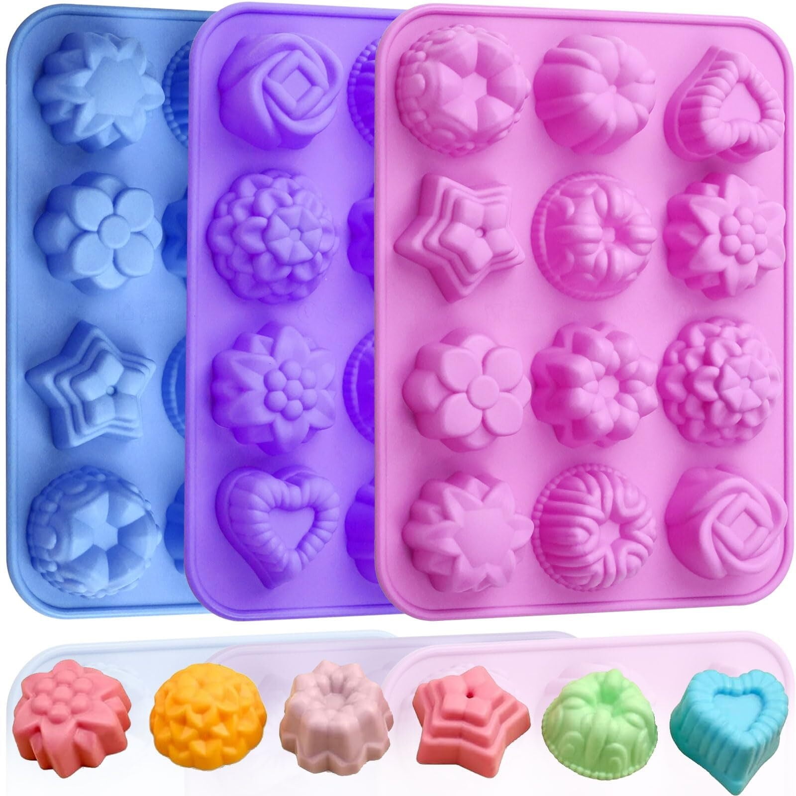 3-Pack, Chocolate Ice Cube Cake Candy Gelatina Rose Molds - Walmart.com