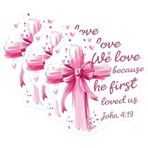 (3 Pack) Christian Decals - Pink Cross Decal - Religious Laptop ...