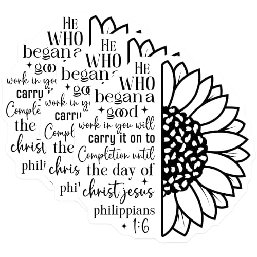 (3 Pack) Christian Sunflower Decals - Religious Laptop Stickers ...