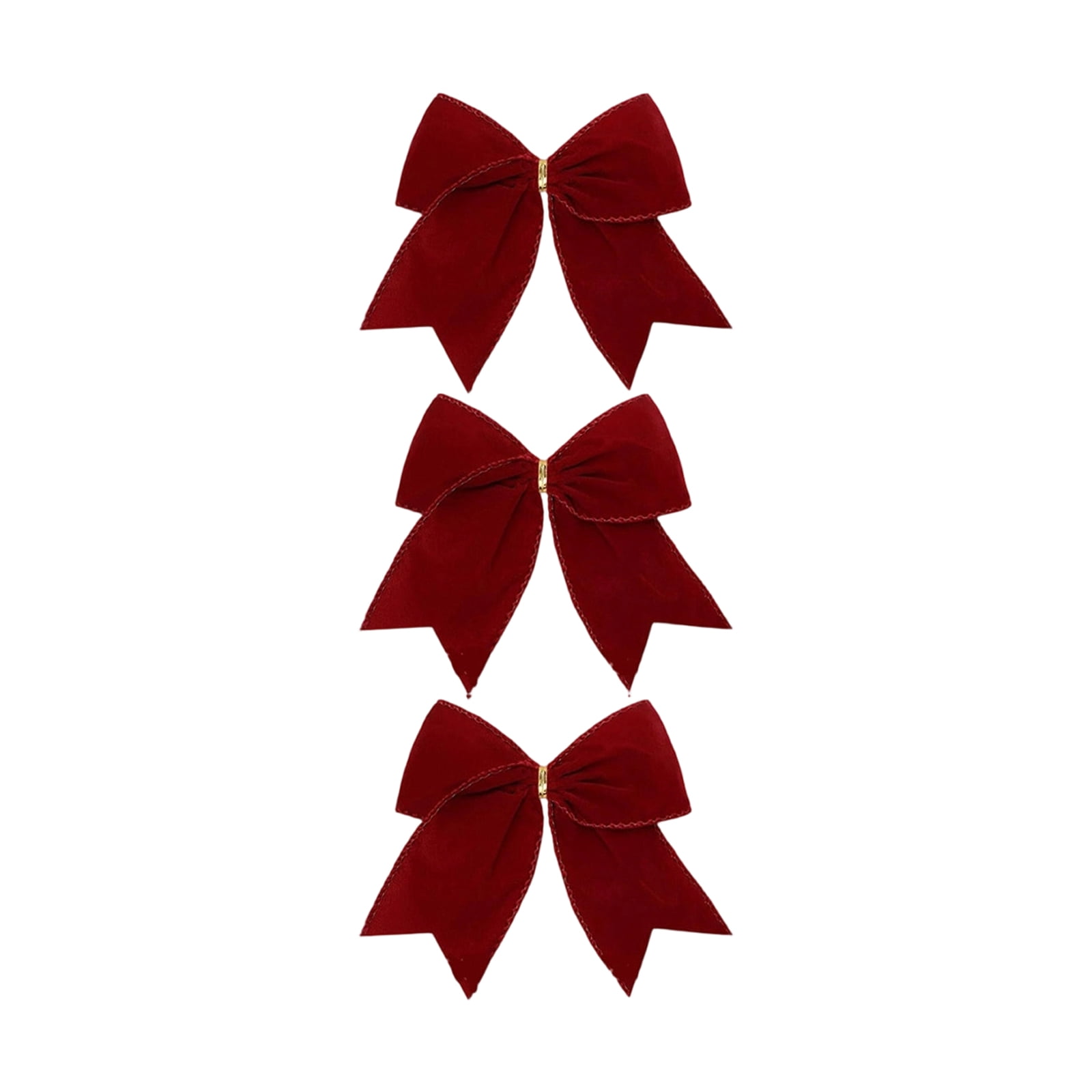 3-Pack Christmas Bow Decorations Set, Satin Fabric Bows for Tree ...