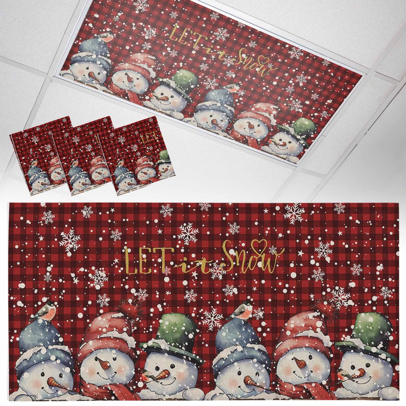 3 Pack Christmas Cute Fluorescent Light Covers for Ceiling Lights ...