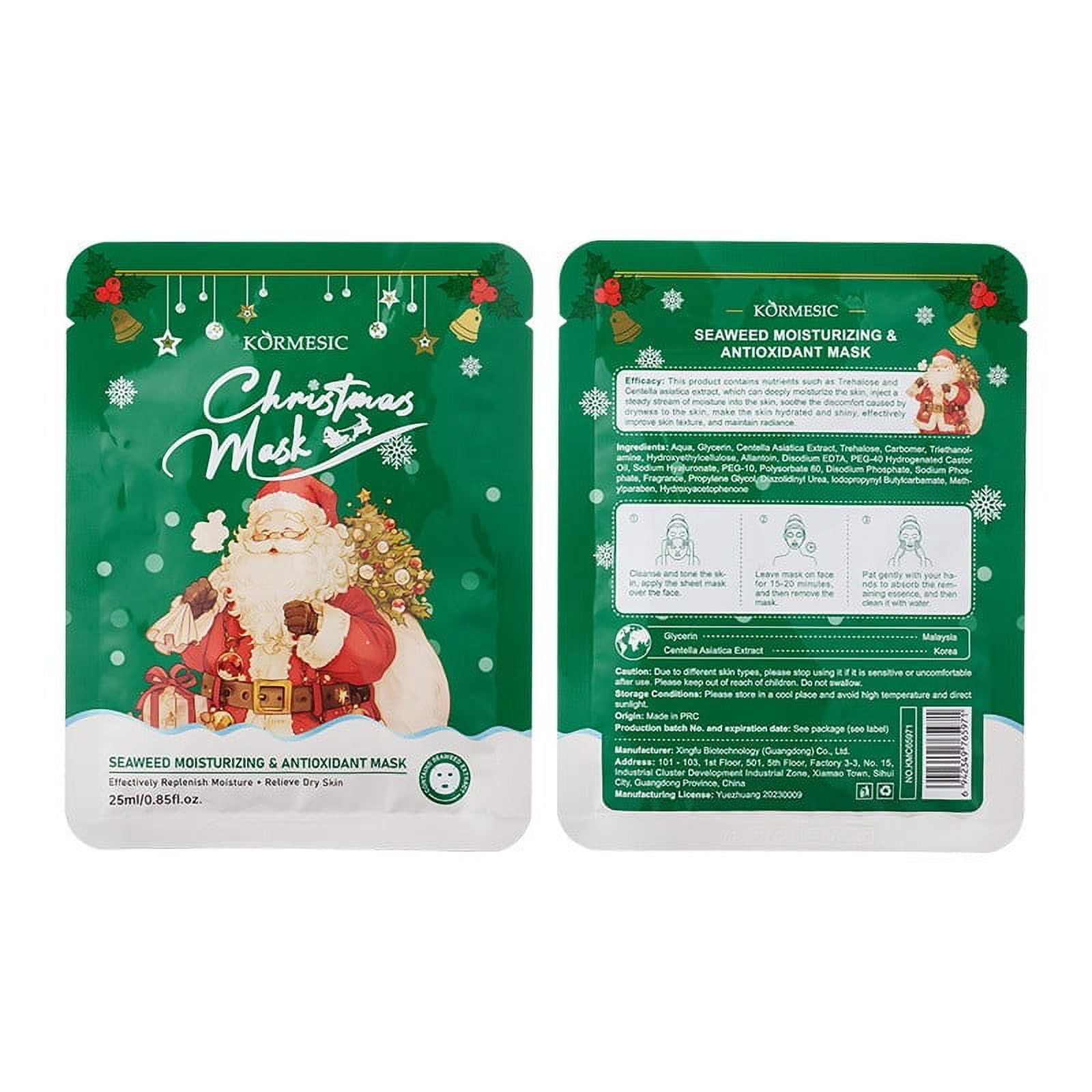 3 Pack Christmas Facial Masks, Sheet Face Masks Skincare, Hydrating ...