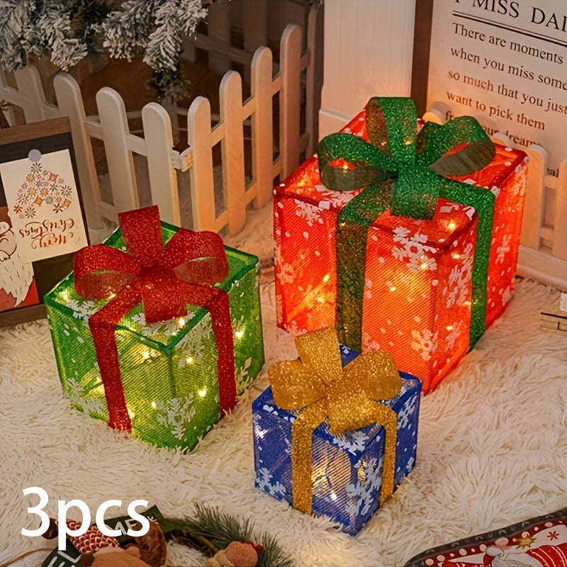 3-Pack Christmas Fairy Light Gift Box Decor Lamps - Walmart.com
