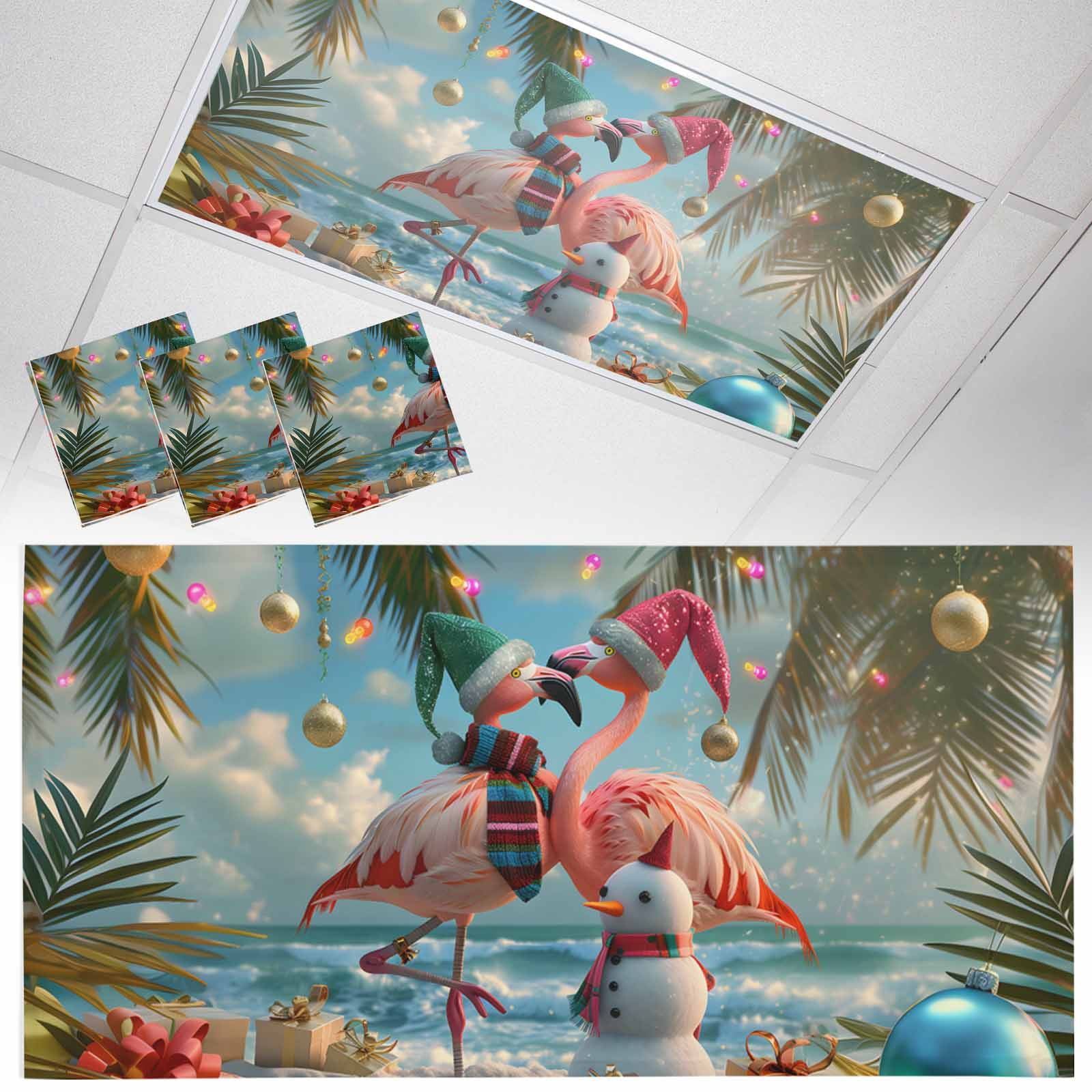 3 Pack Christmas Ocean Fluorescent Light Covers for Ceiling Lights ...