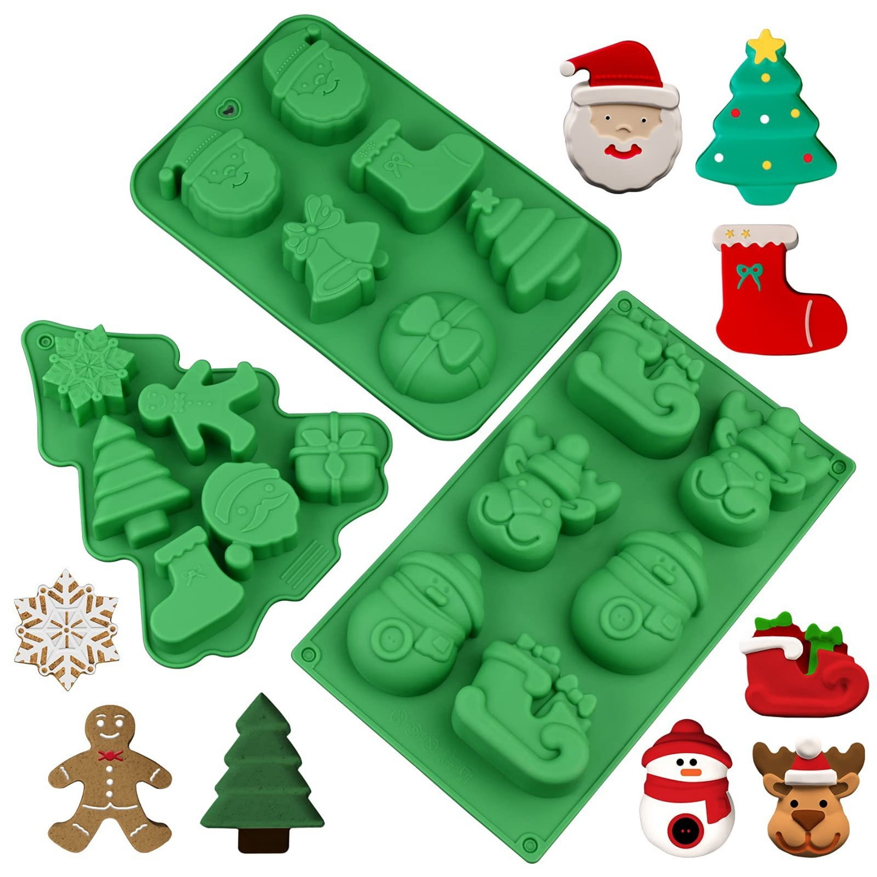 3 Pack Christmas Silicone Molds, Large Size Soap Molds for Handmade ...