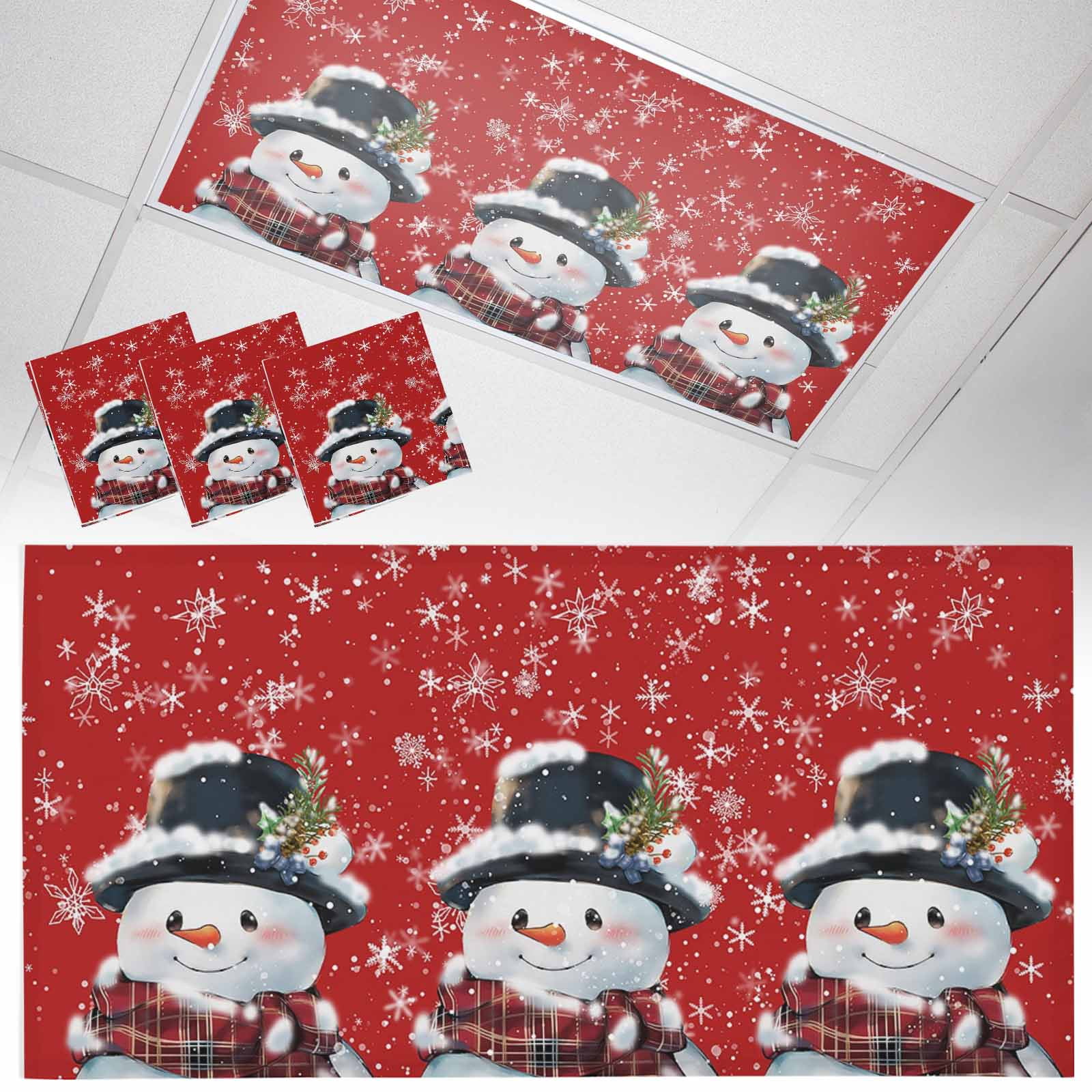 3 Pack Christmas Snowman Fluorescent Light Covers for Ceiling Lights ...