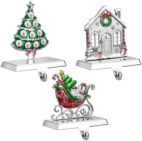 3 Pack Christmas Stocking Holder Set for Mantle Christmas Decorations ...