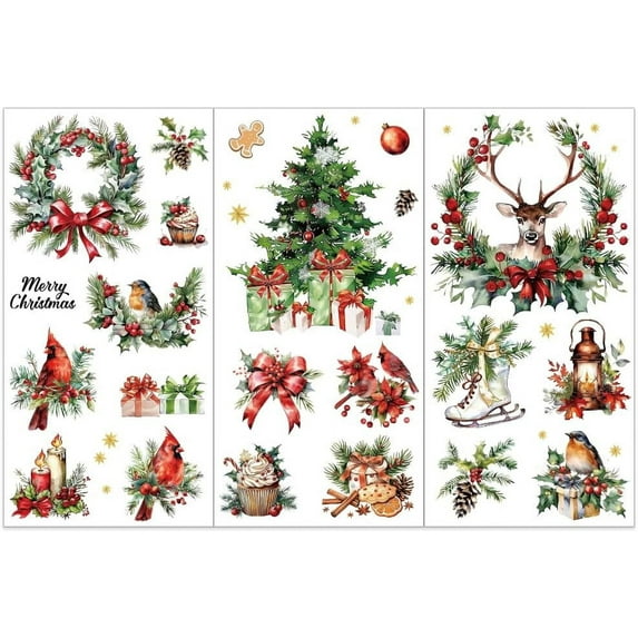3-Pack Christmas Tree Rub-On Transfers - 6x12 Inch Gifts Furniture ...