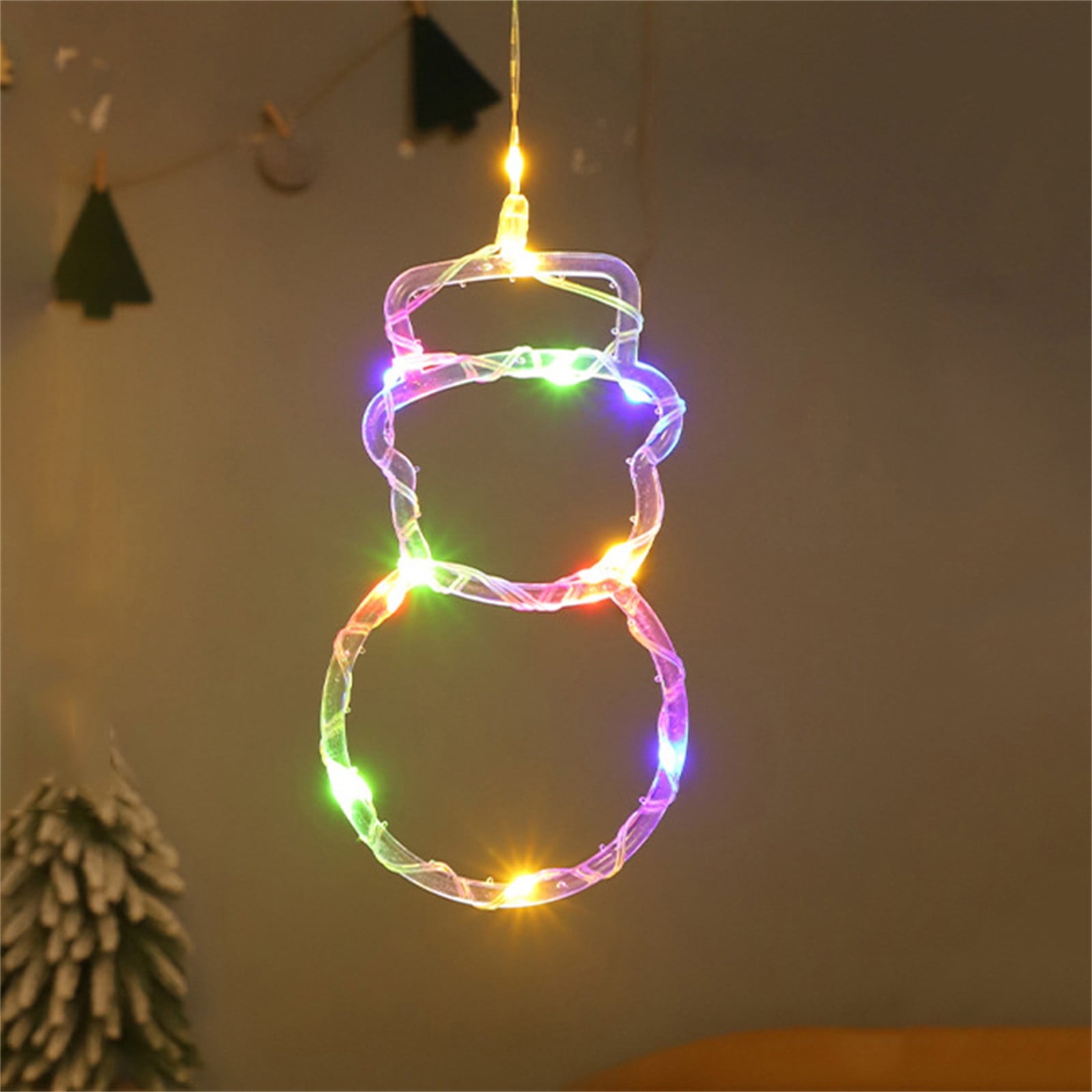 3-Pack Christmas Window Decorations With Led Lights, Snowman & Elk ...