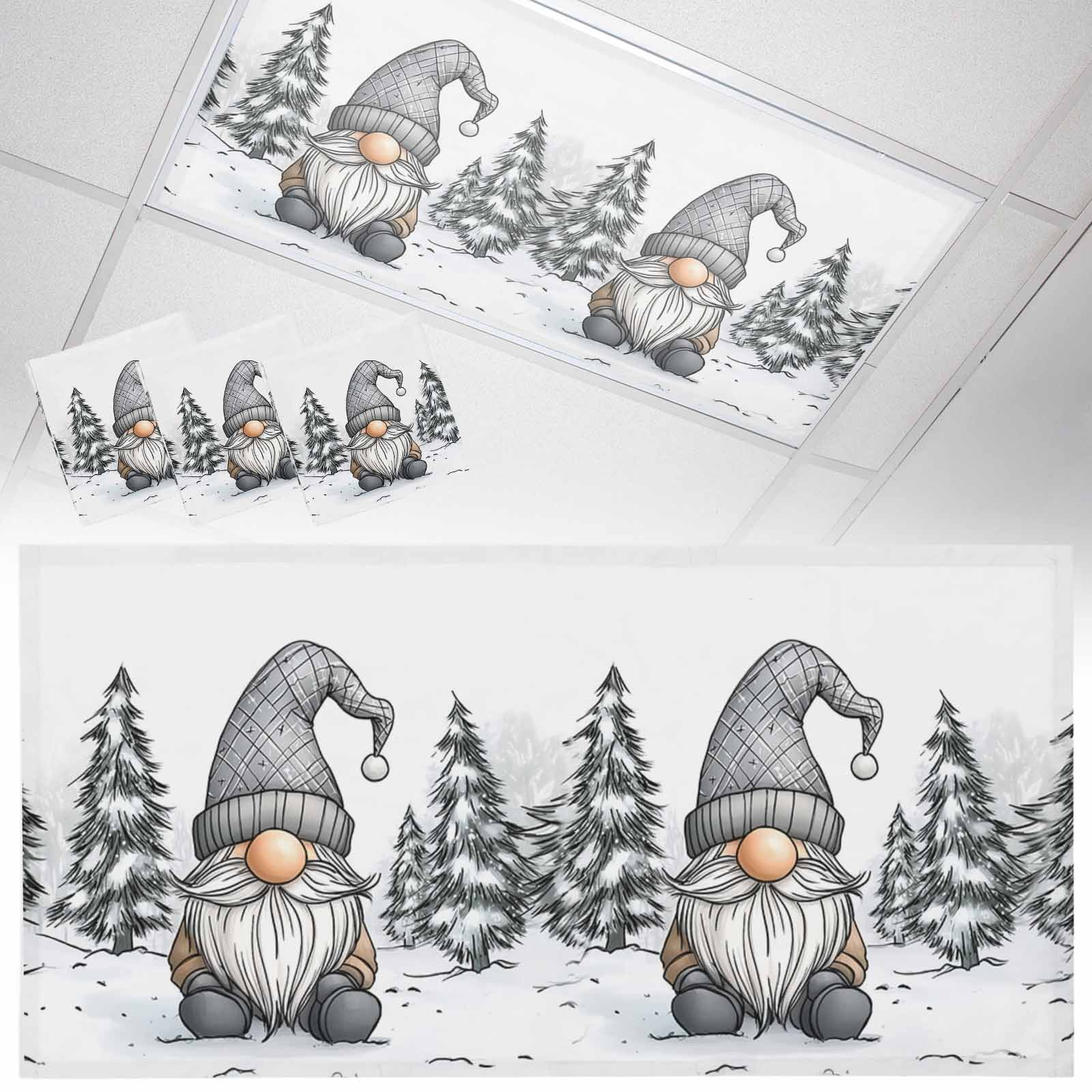 3 Pack Christmas Xmas Fluorescent Light Covers for Ceiling Lights Tree ...
