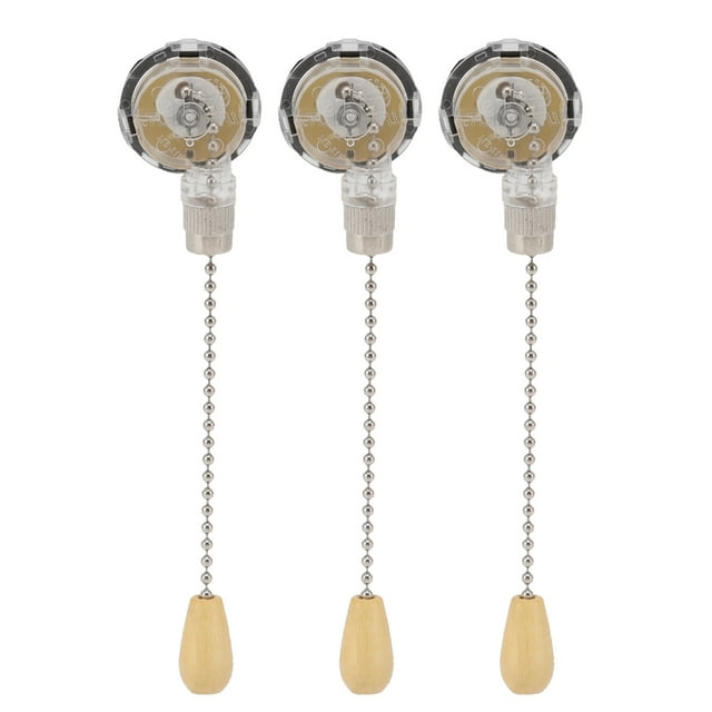 3-Pack Chrome Pull Chain for 250V/125V Lamps, Durable Replacement ...