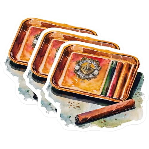 (3 Pack) Cigar Decals - Smoking Stickers - Ashtray Art Decals- 3 Inches ...