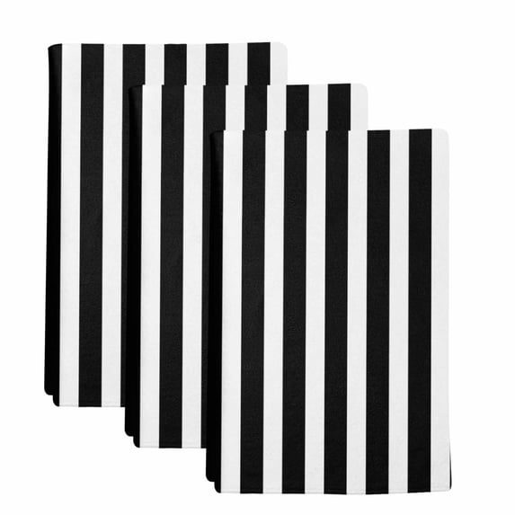 3 Pack Classic Black and White Stripes Kitchen Towels Decorative Dish ...