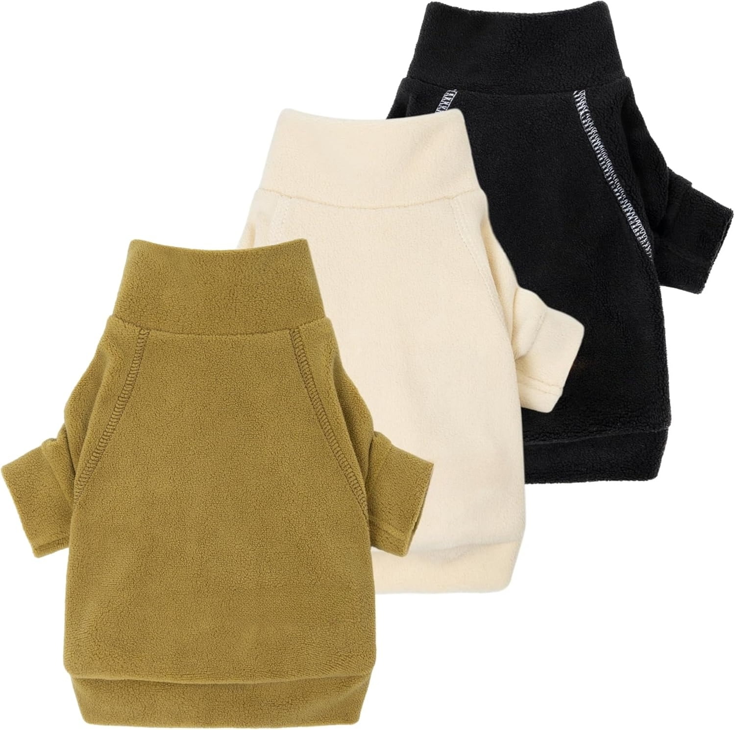 3 Pack Classic Fleece Dog Sweater, Turtleneck Dog Sweatshirt, Dog ...