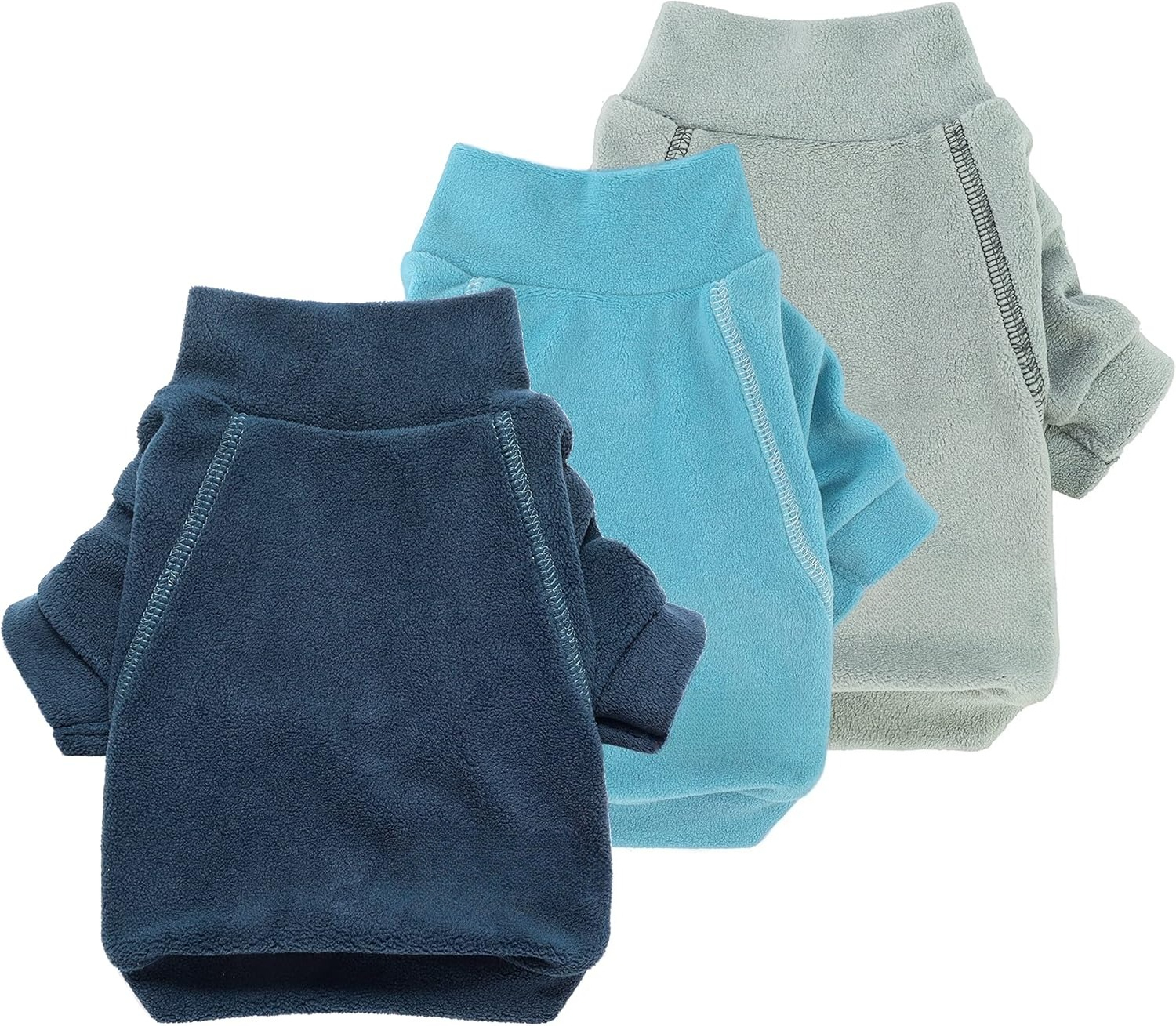 3 Pack Classic Fleece Dog Sweater, Turtleneck Dog Sweatshirt, Dog ...