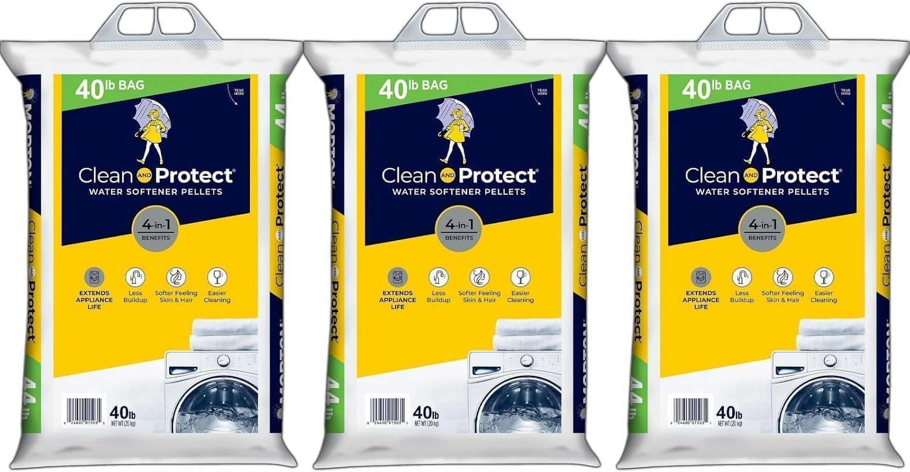3 Pack Clean and Protect Water Softener Salt Pellets – (40 lb Bags, 120 ...