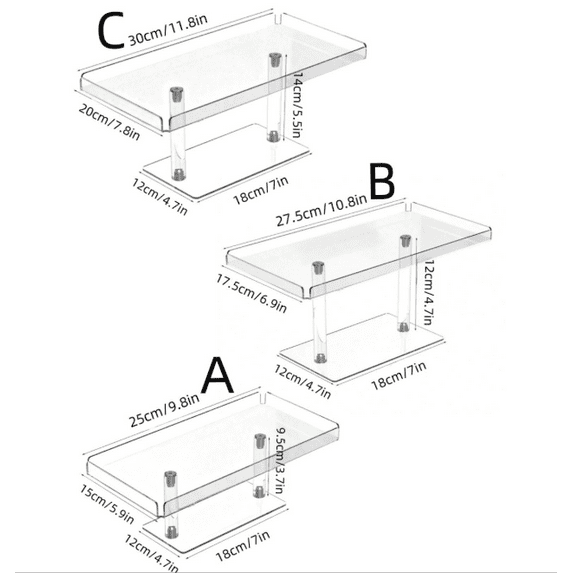 3-Pack Clear Acrylic Dessert Stands Set, Cupcake & Buffet Riser Shelf ...
