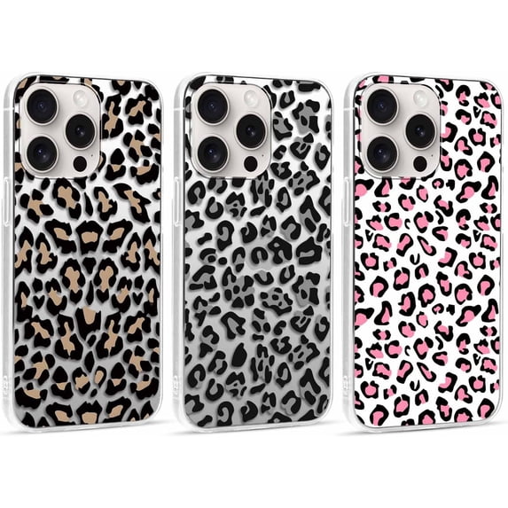 3 Pack Clear Cheetah Print Phone Case for iPhone 16 Pro 6.3", Cute ...