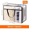 3 Pack Clear Clothes Storage Bags, 110L Plastic Blanket Storage Bag ...