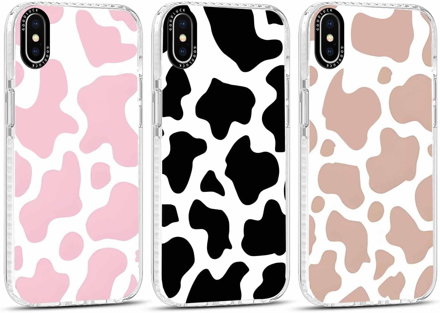 3 Pack Clear Cow Print Phone Case for iPhone X/XS 5.8", Cute Girly Cow ...