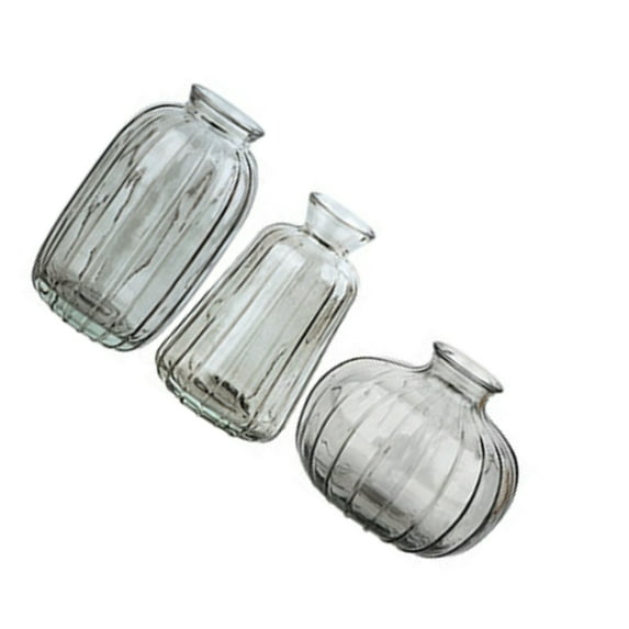 3 Pack Clear Glass Small Ribbed Buds Vases Small Flower Arrangements ...