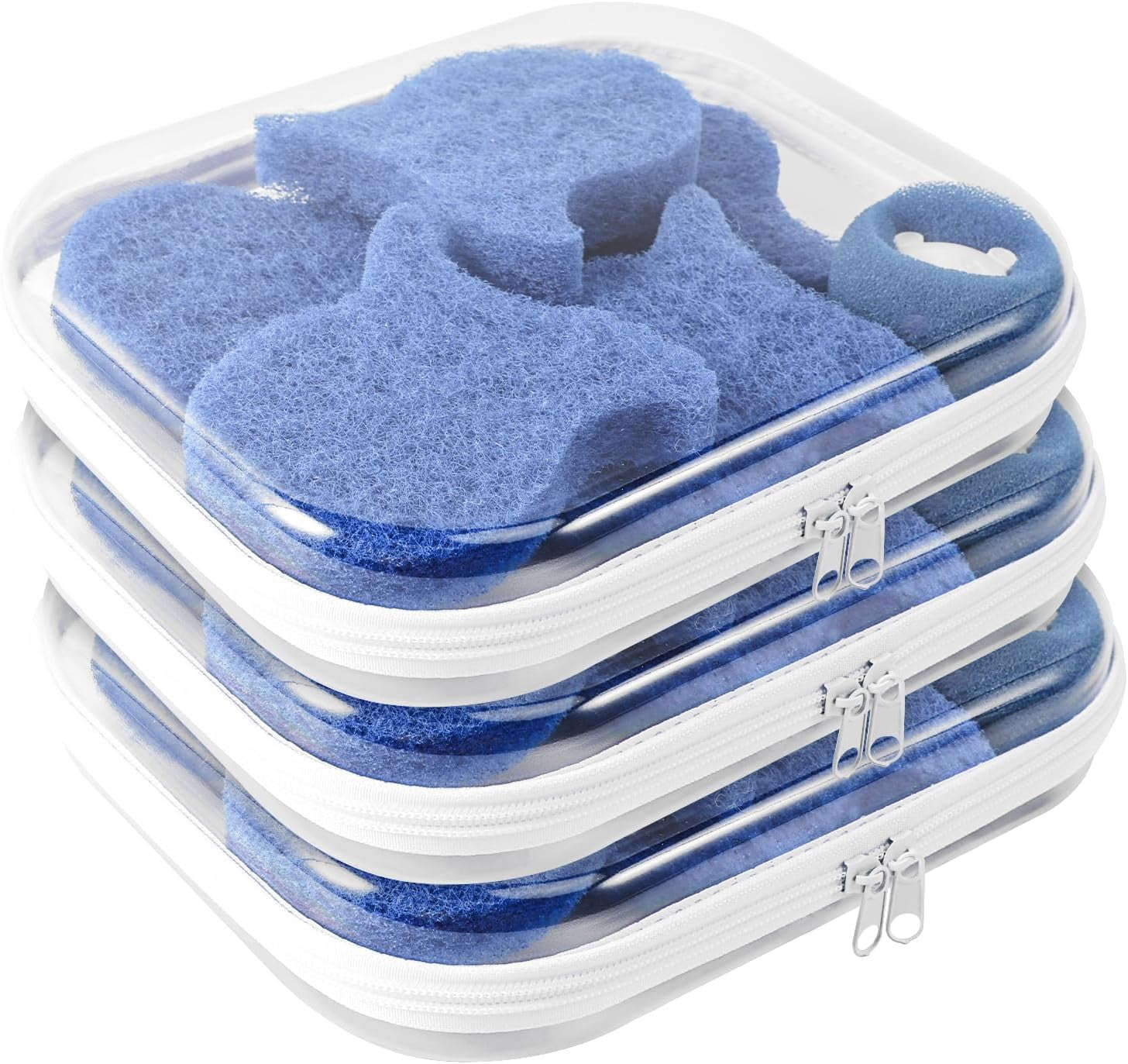 3 Pack Clear Hard Shell Zipper Case, 8×9" Plastic Clear Storage Zipper ...