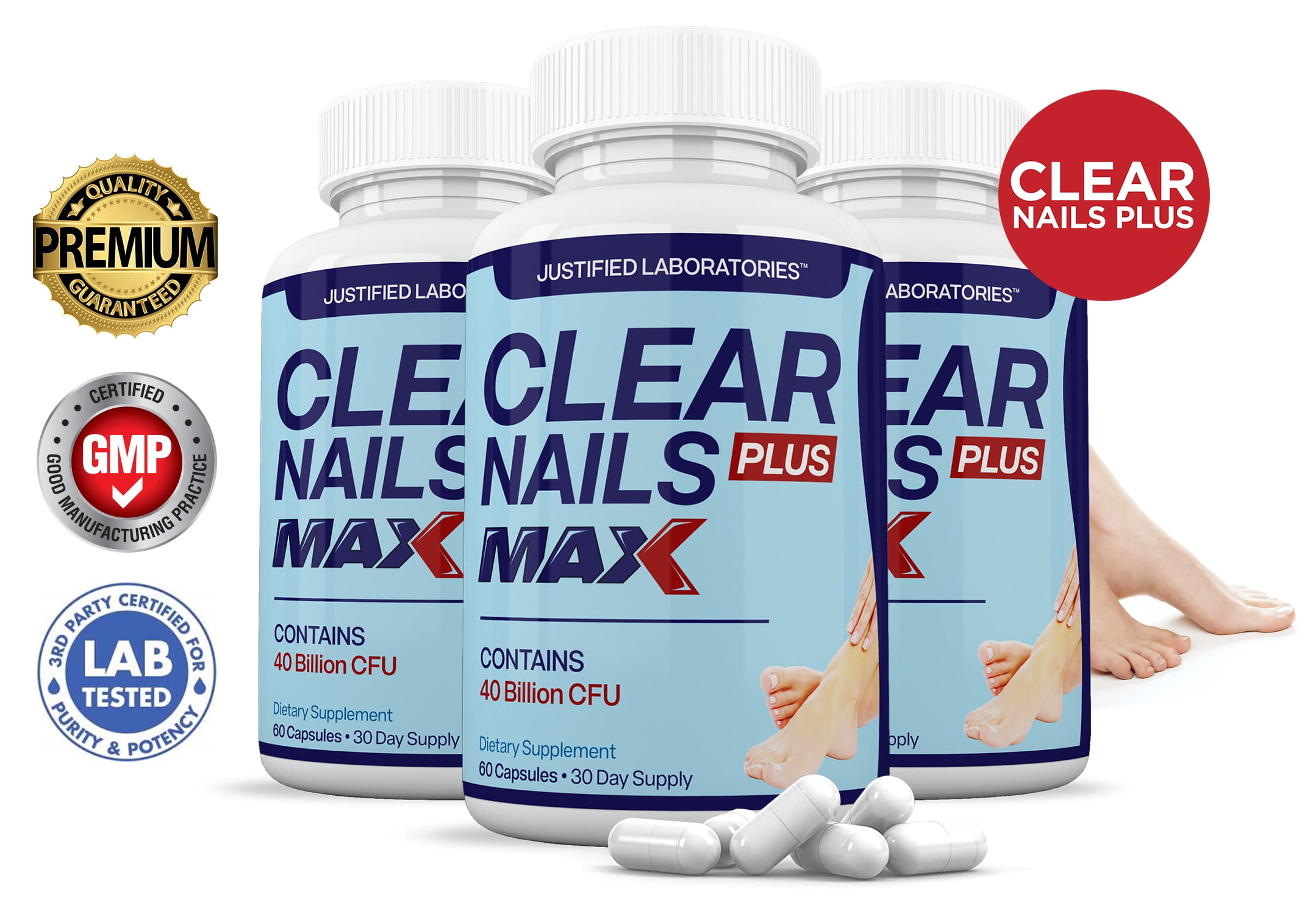 (3 Pack) Clear Nails Max 40 Billion CFU Probiotic Nail Support 180 ...