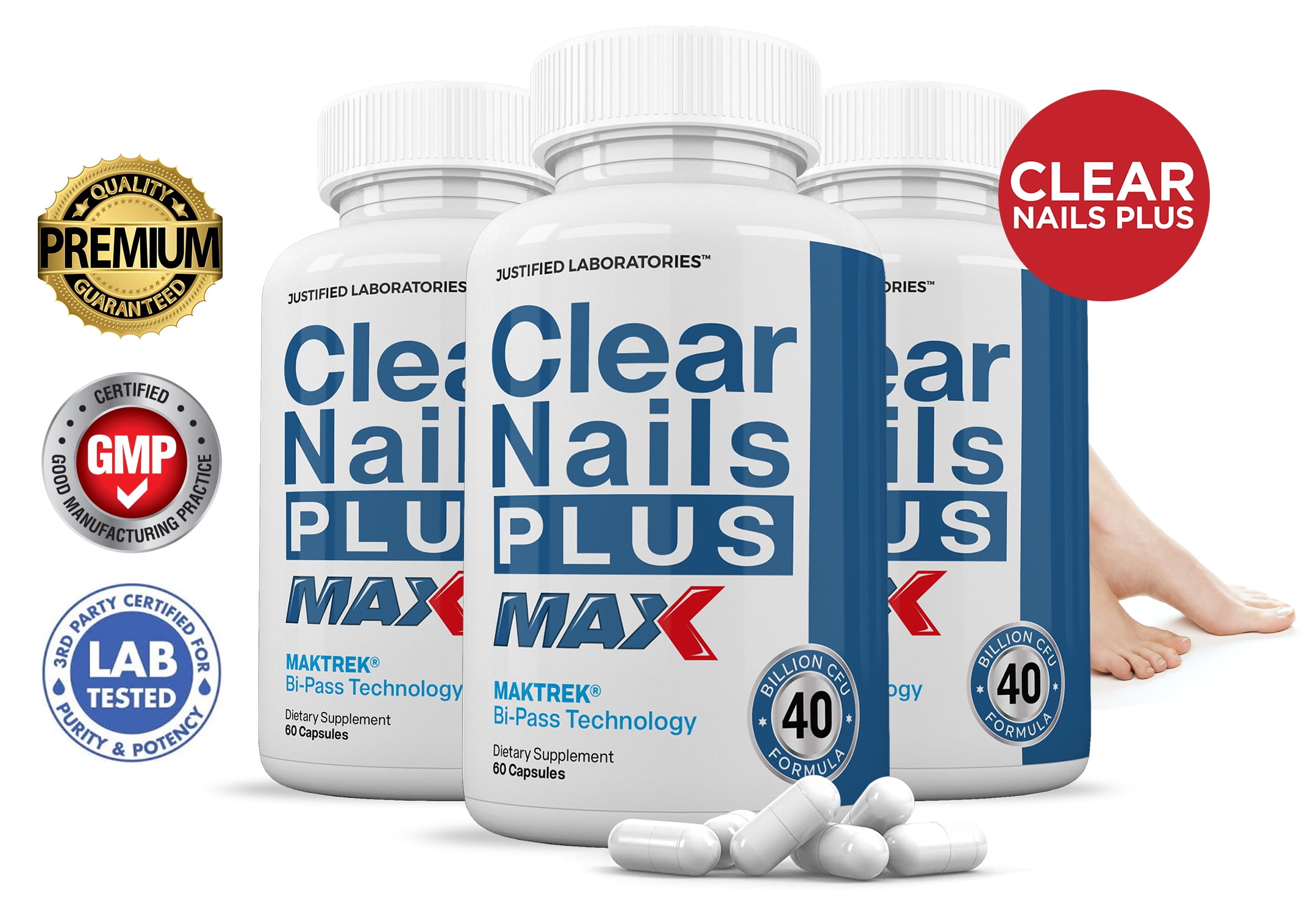 (3 Pack) Clear Nails Plus Max 40 Billion Probiotic CFU Supplement Anti ...
