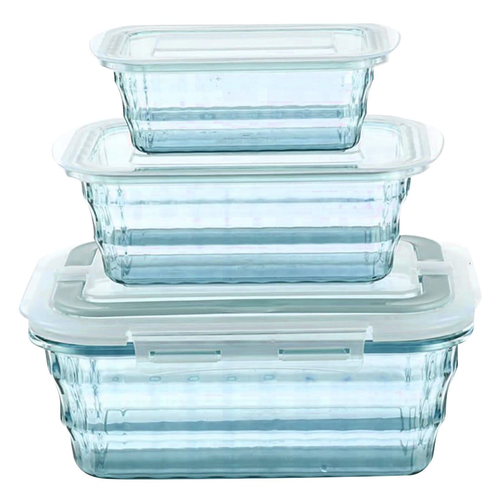 3-Pack Clear Fruit Containers - Sealed Storage with Tureen Bowl ...