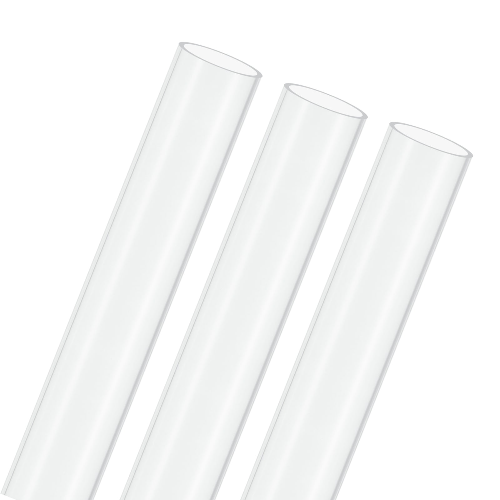 3-Pack Clear Plastic Tube, 22mm[0.87"] ID x 25mm[0.98"] OD High Impact ...