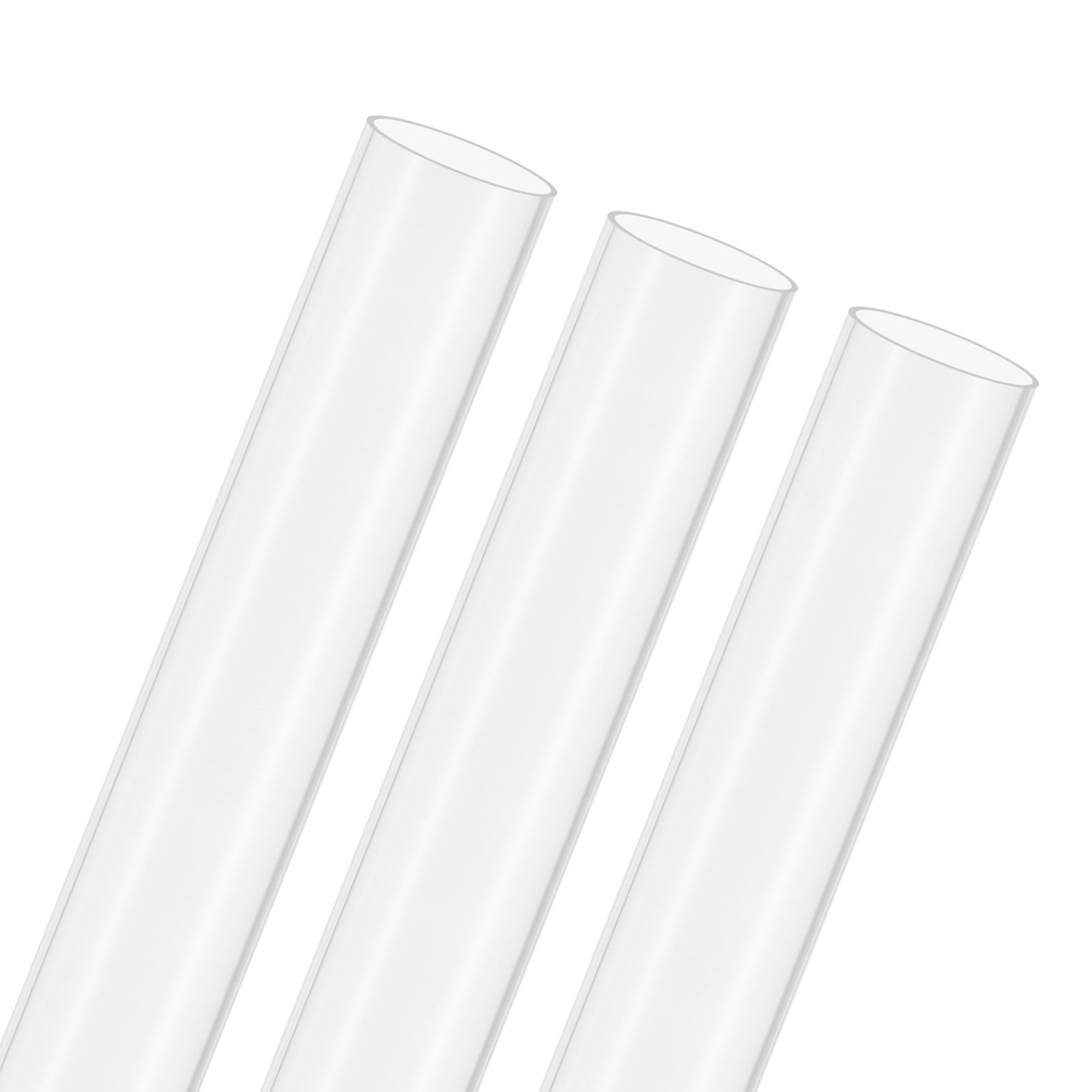 3-Pack Clear Plastic Tube, 26mm[1.02"] ID x 28mm[1.1"] OD High Impact ...