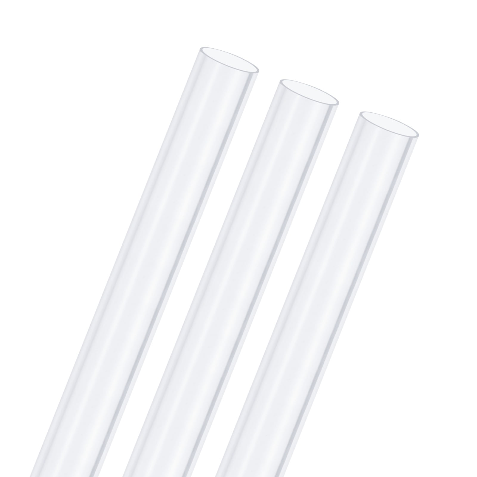 3-Pack Clear Rigid Pipe, 12mm(0.47") ID x 13mm(0.51") OD 1ft Round ...