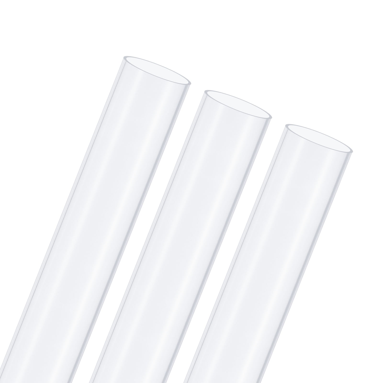 3-Pack Clear Rigid PVC Pipe, 23mm(0.91") ID x 25mm(0.98") OD 1ft Round ...