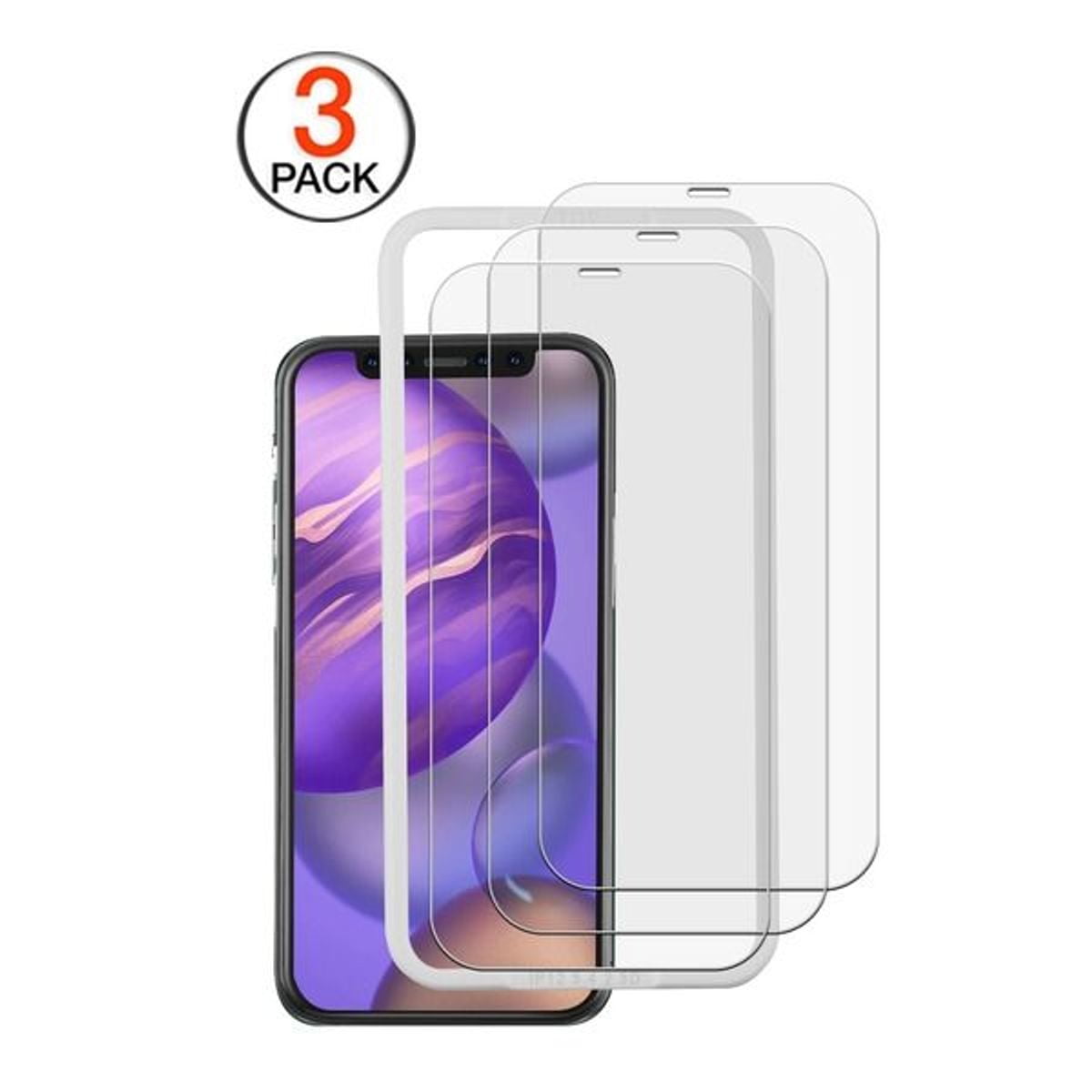3-Pack Clear Tempered Glass Screen Protector Compatible with iPhone 12 ...