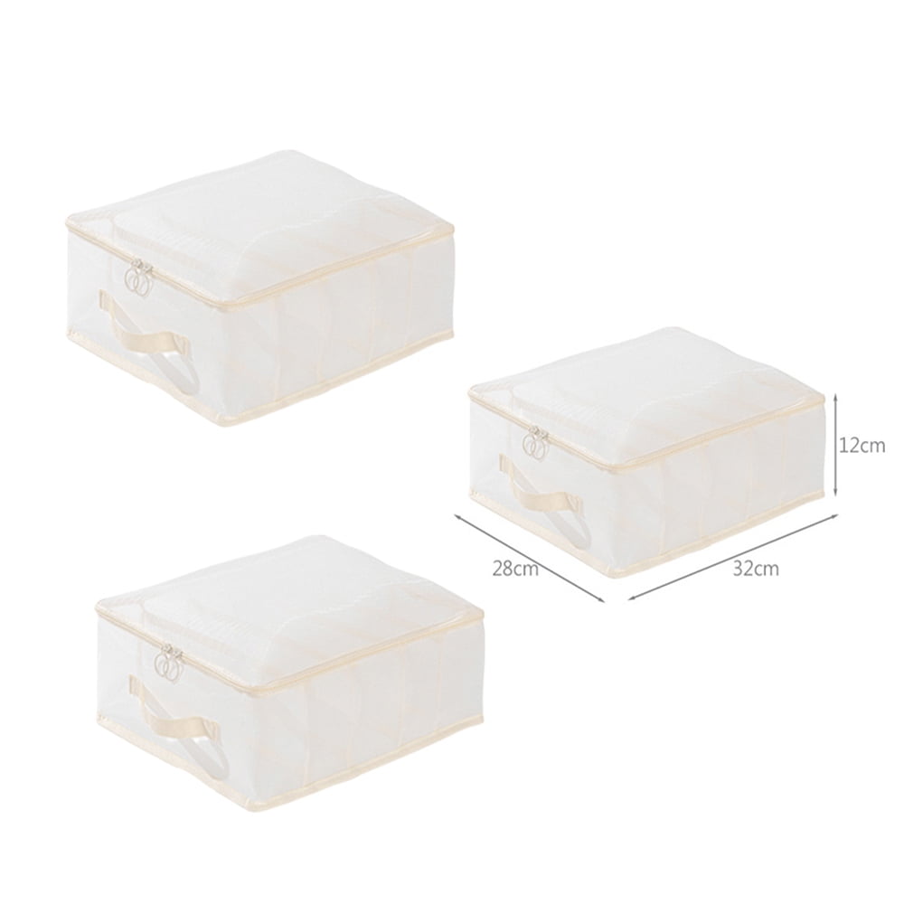 3 Pack Clear Zippered Storage Bags for Clothes,Closet Organizers and ...